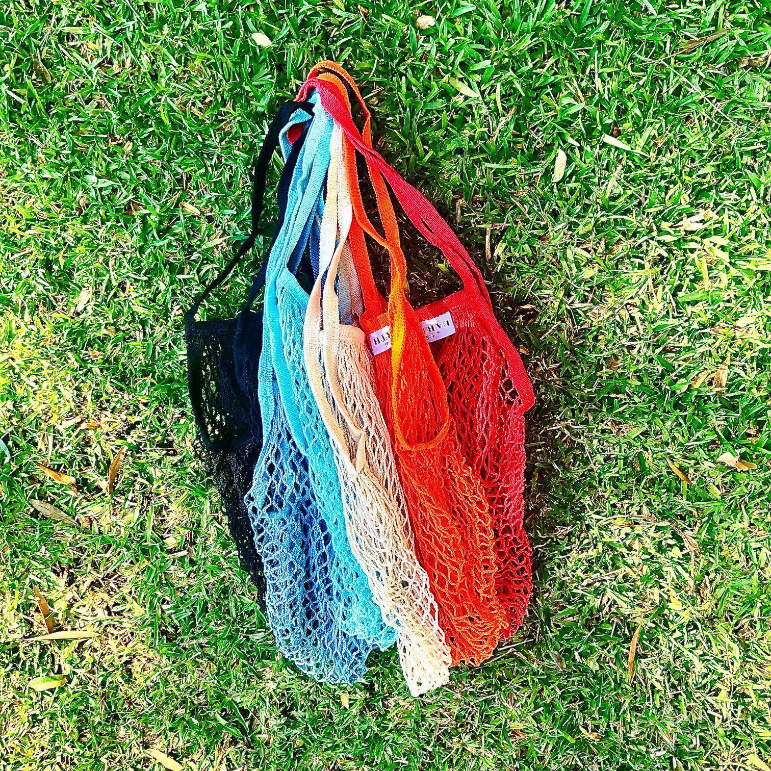 Eco-Friendly Set of 5 Reusable Mesh Shopping Net Bags
