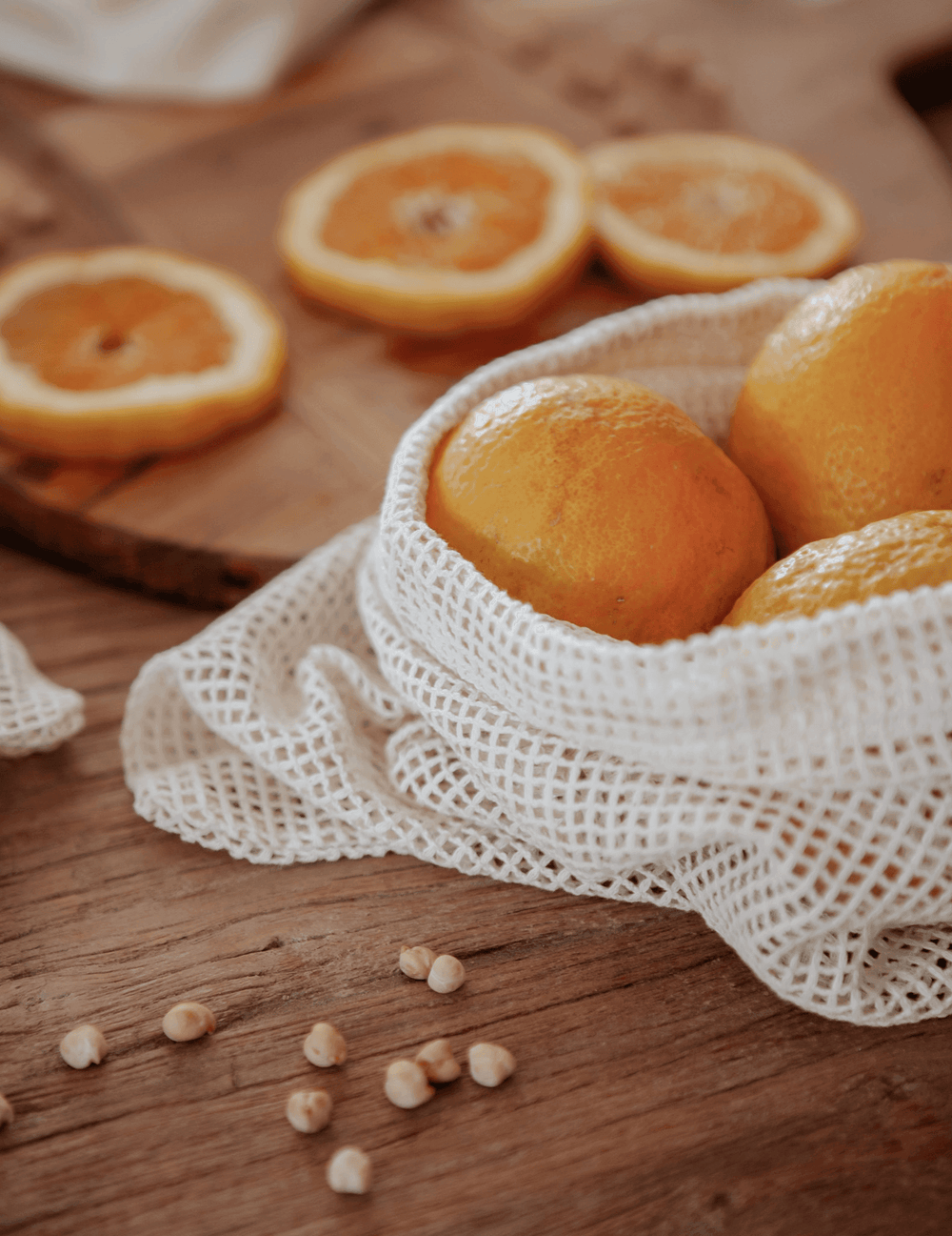 Open Weave Organic Cotton Mesh Food Storage Bag for Produce